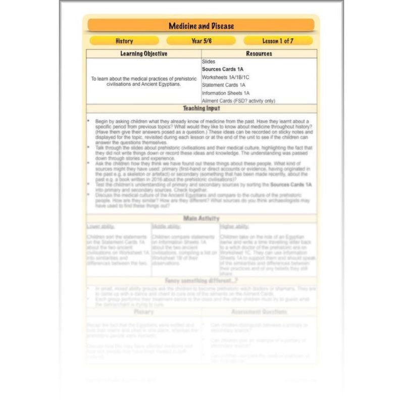 Medicine and Disease KS2 History Lessons by PlanBee