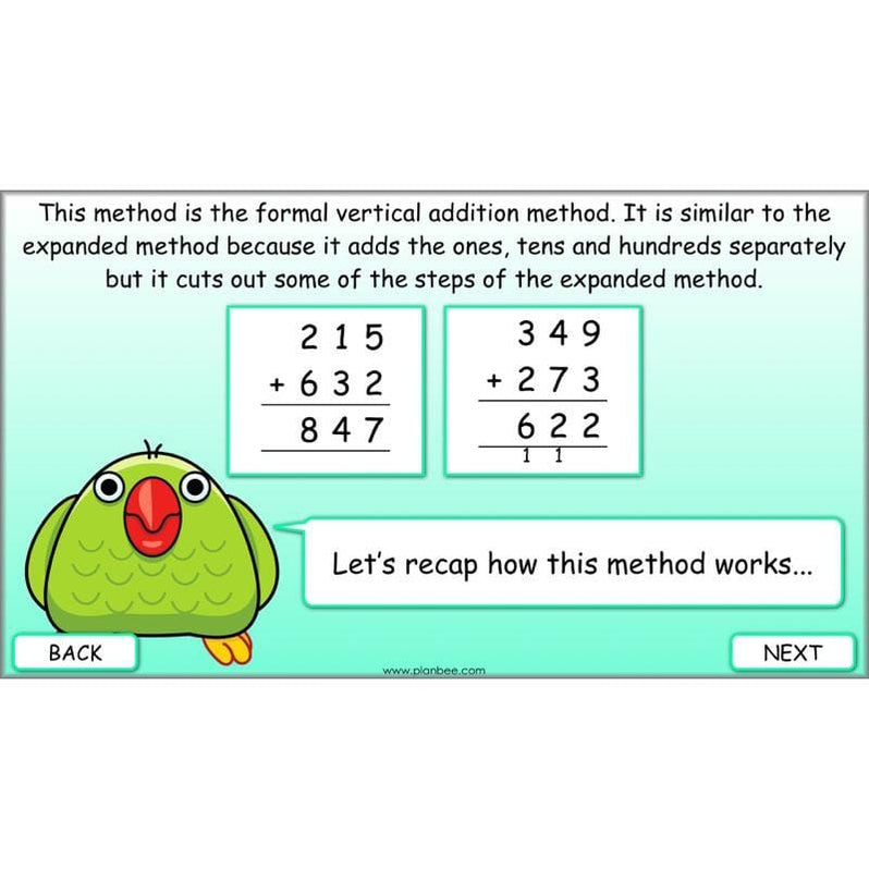 Methods of Addition Maths Lessons for Year 4 by PlanBee