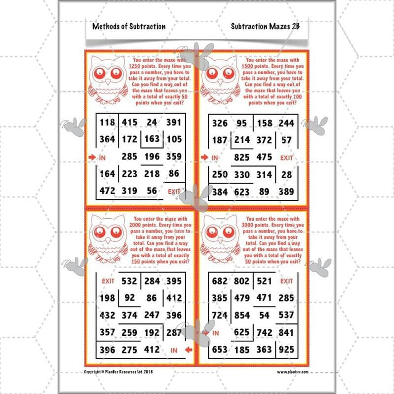 Methods of Subtraction Year 4 Maths Lessons by PlanBee