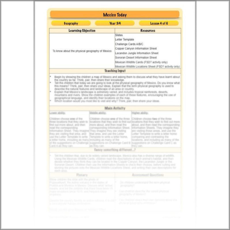 Mexico Today Geography KS2 Mexico Lessons by PlanBee