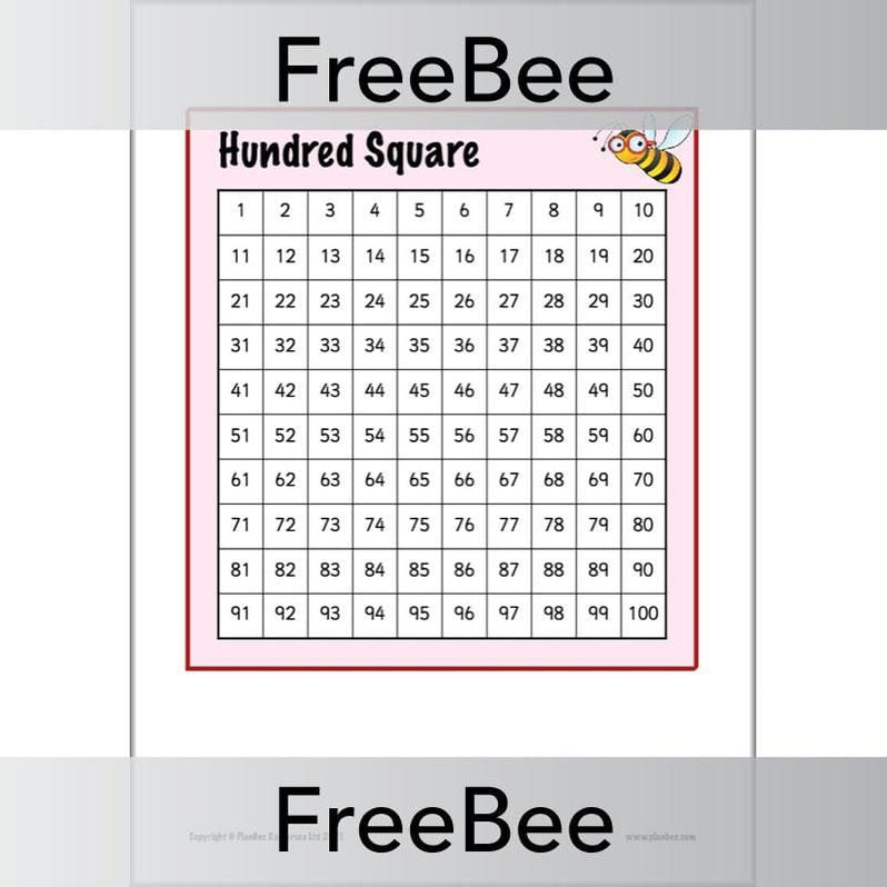 Free Printable Hundred Square Grid PDFs by PlanBee