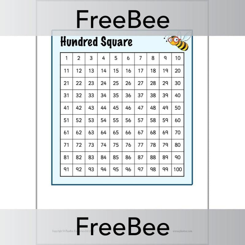 Free Printable Hundred Square Grid PDFs by PlanBee