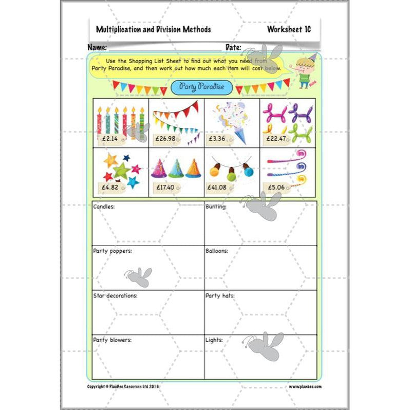 Multiplication and Division Methods Year 4 Maths by PlanBee