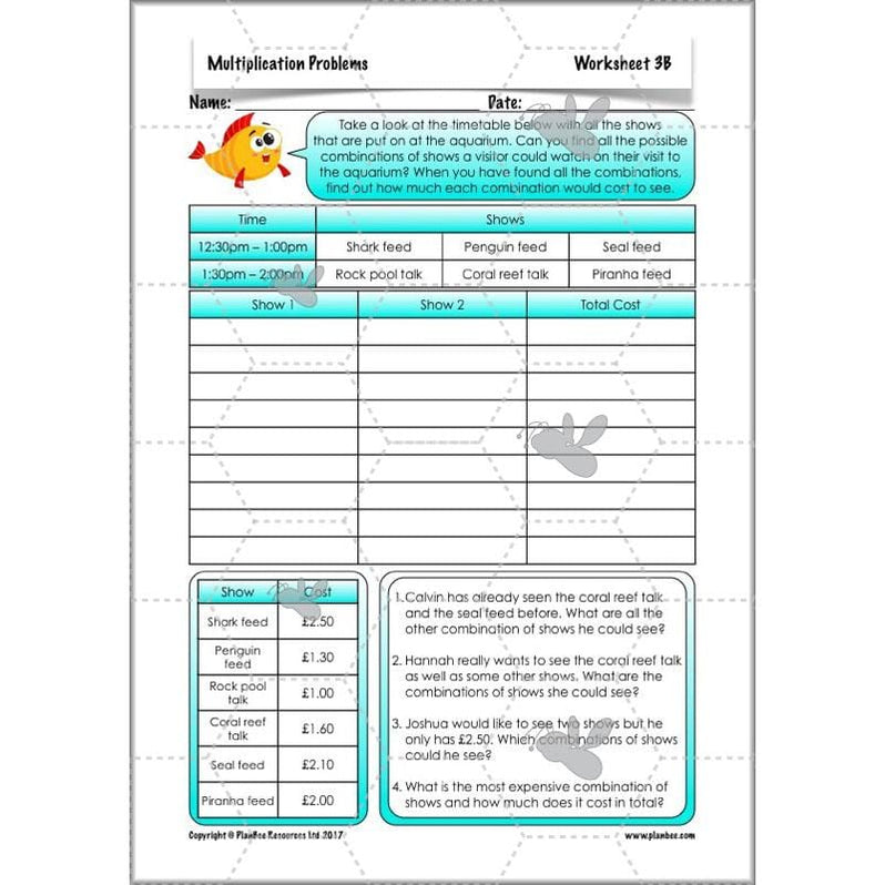 Multiplication Problem-Solving Year 3 Maths Pack by PlanBee