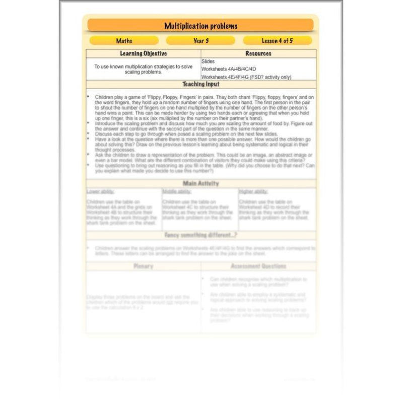 Multiplication Problem-Solving Year 3 Maths Pack by PlanBee
