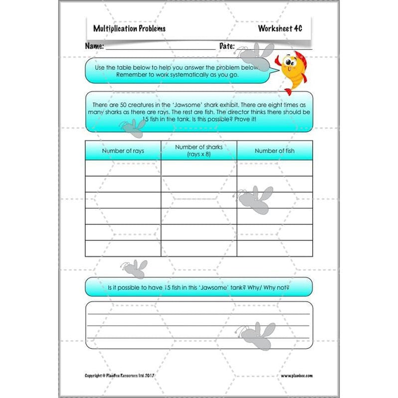 Multiplication Problem-Solving Year 3 Maths Pack by PlanBee