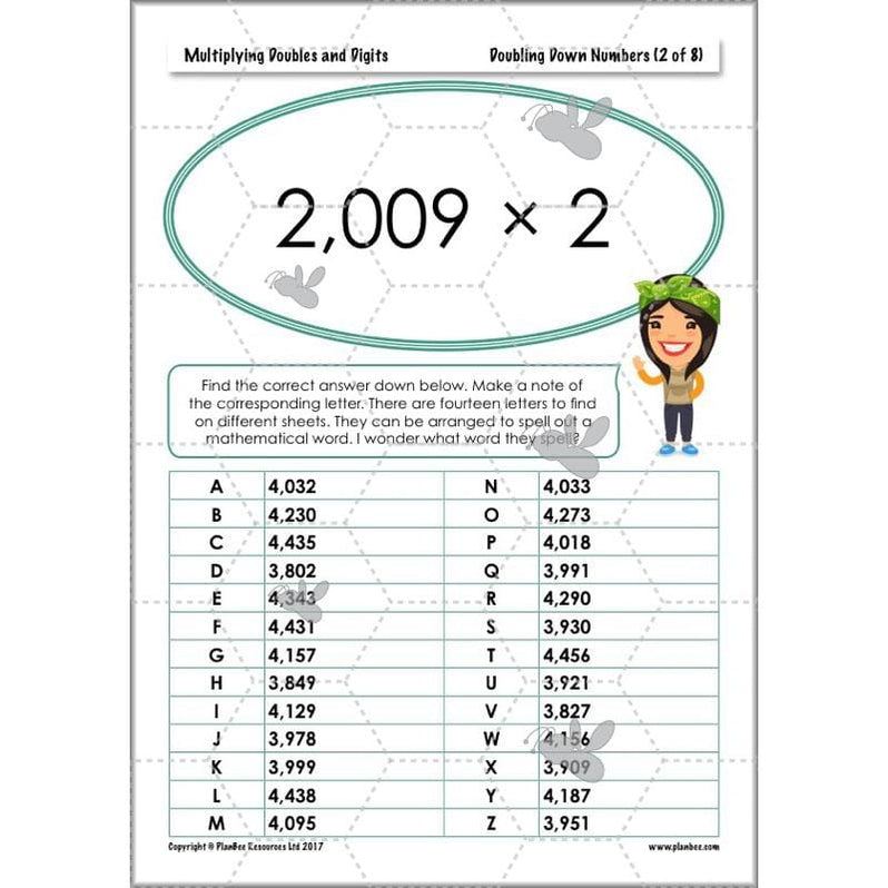 Multiplying Doubles & Digits Year 4 Maths Plans by PlanBee