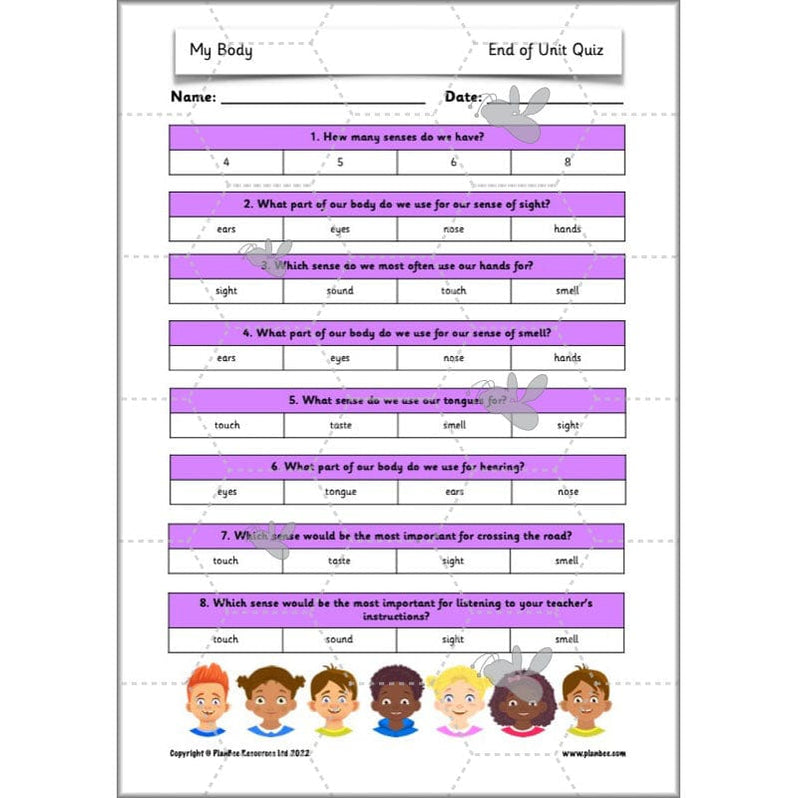Parts of the Body KS1 Science lessons by PlanBee