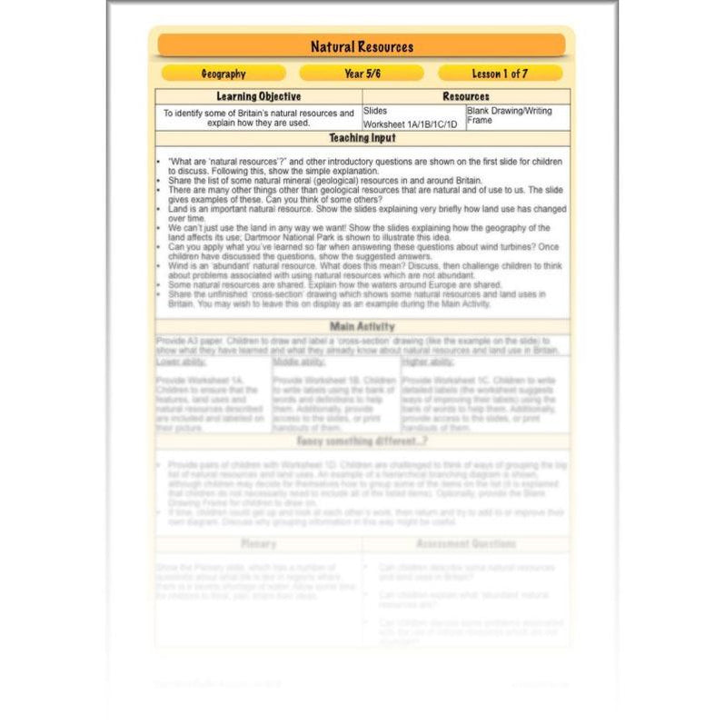 UK Natural Resources – KS2 Geography lessons and activities — PlanBee