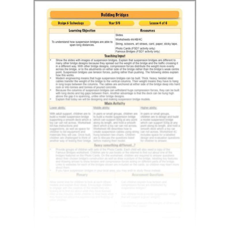 Building Bridges KS2 structures DT lessons by PlanBee