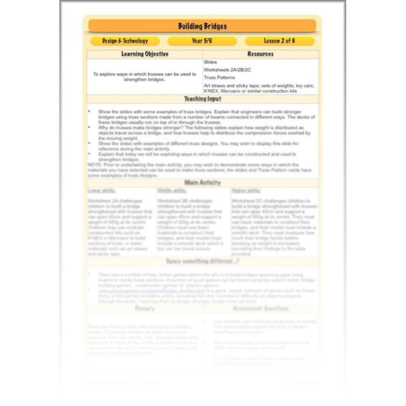 Building Bridges KS2 structures DT lessons by PlanBee