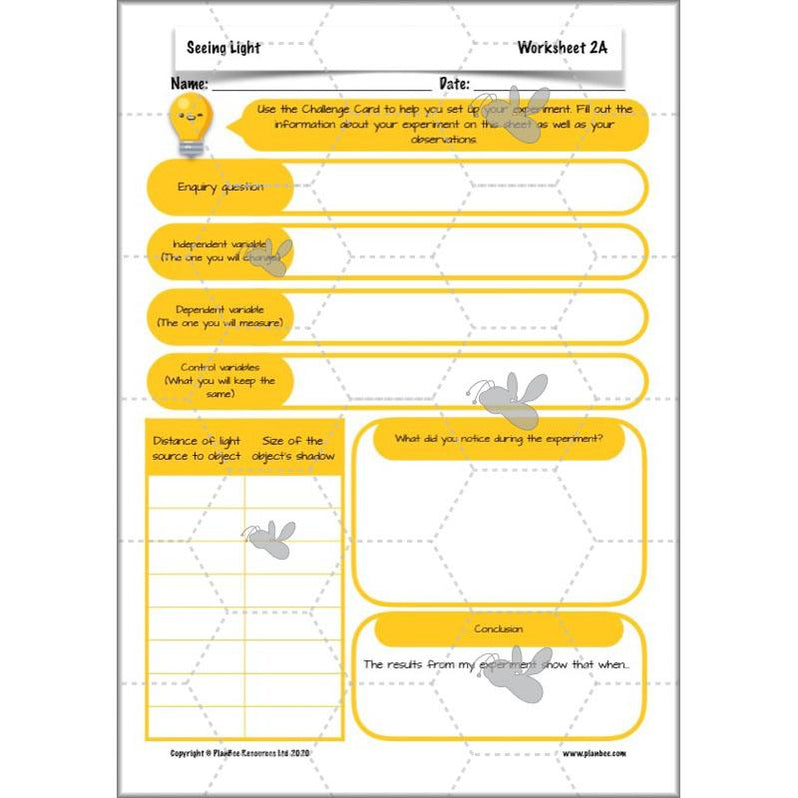Seeing Light KS2 Planning Pack | Year 6 Science Lessons — PlanBee