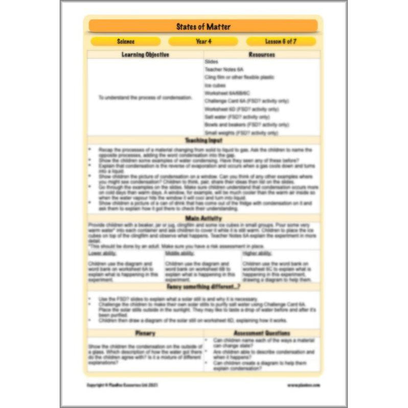Year 4 States Of Matter KS2 Lesson Plans — PlanBee