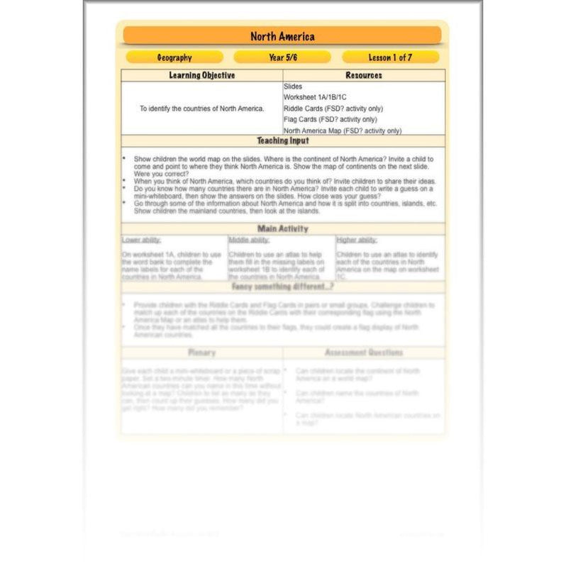 North America KS2 Geography Lesson Pack by PlanBee