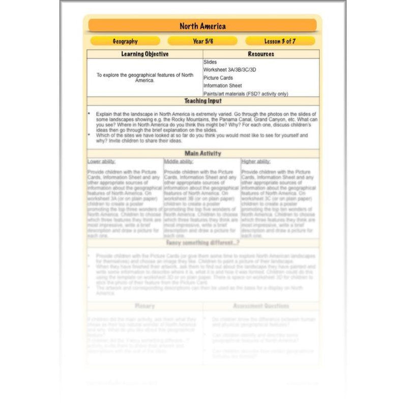 North America KS2 Geography Lesson Pack by PlanBee