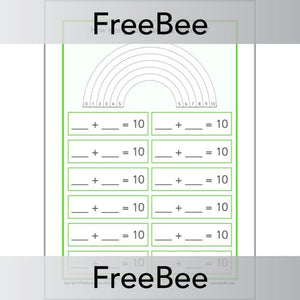 FREE Number Bonds Rainbow Worksheet by PlanBee