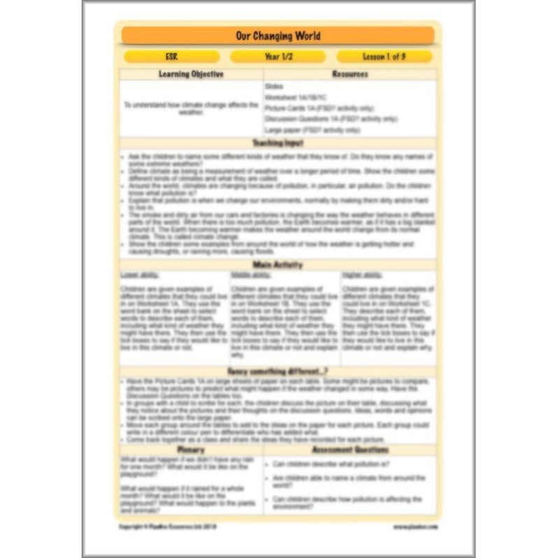 Our Changing World KS1 ESR Lessons by PlanBee