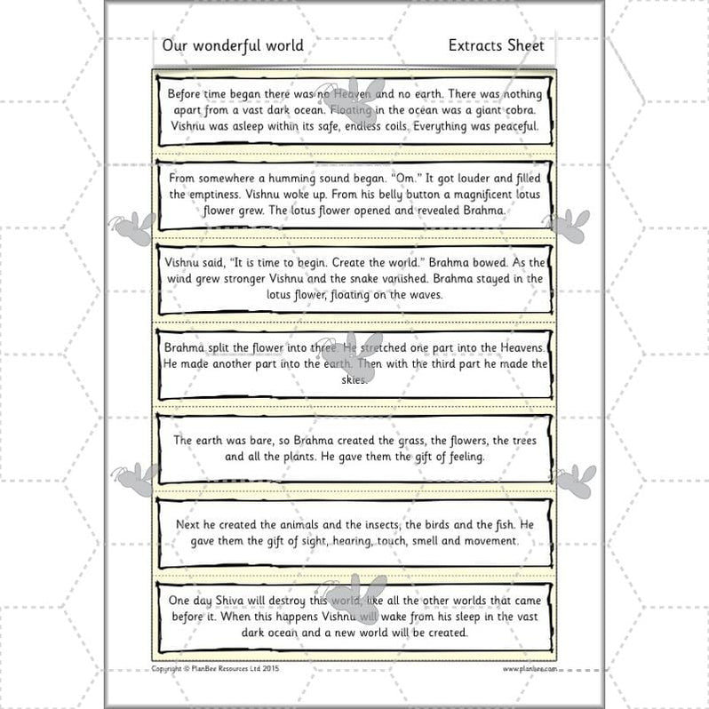 Our Wonderful World - Creation Stories KS1 RE by PlanBee