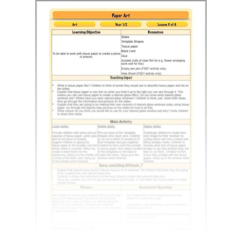 Paper Art Lesson - KS1 Art Lesson from PlanBee