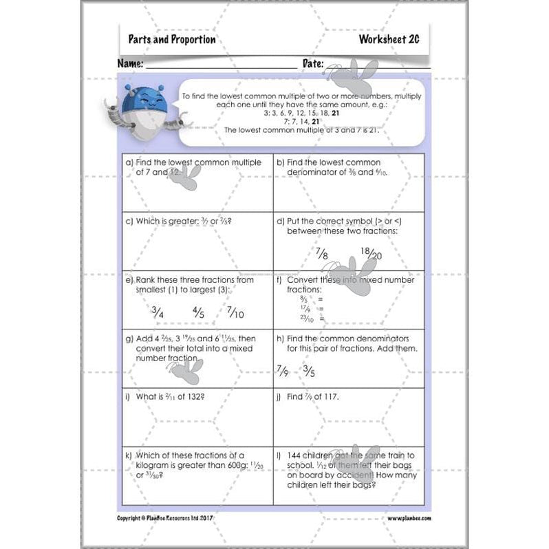 Parts and Proportion: ratio KS2 Maths lesson planning — PlanBee