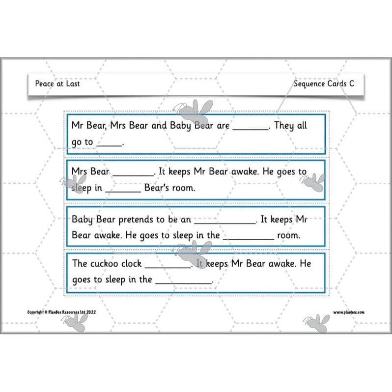 Peace at Last Activities KS1 Year 1 English lessons | PlanBee
