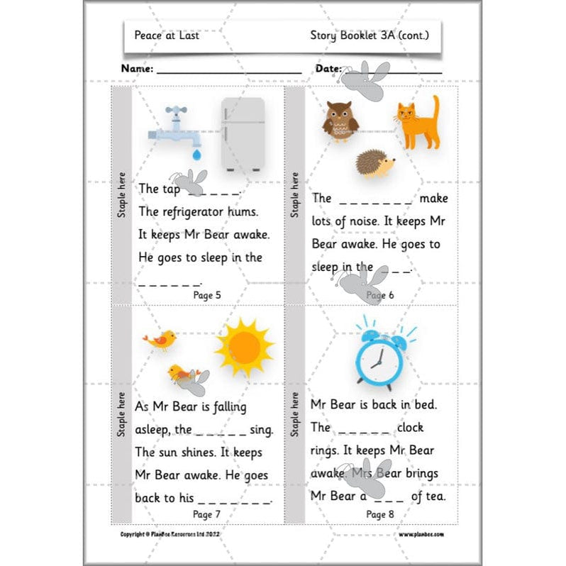 Peace at Last Activities KS1 Year 1 English lessons | PlanBee