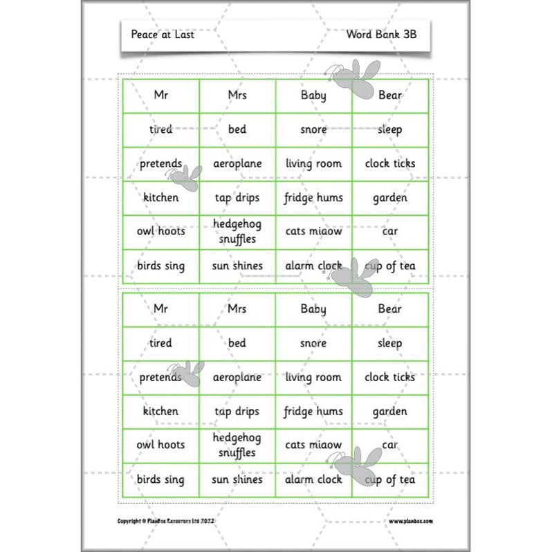 Peace at Last Activities KS1 Year 1 English lessons | PlanBee