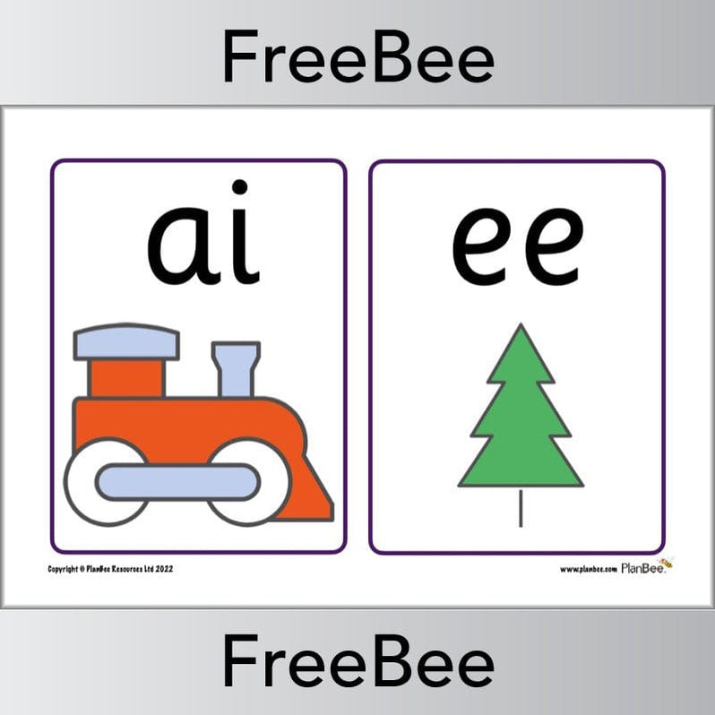 Free Printable Phonics Flashcards by PlanBee