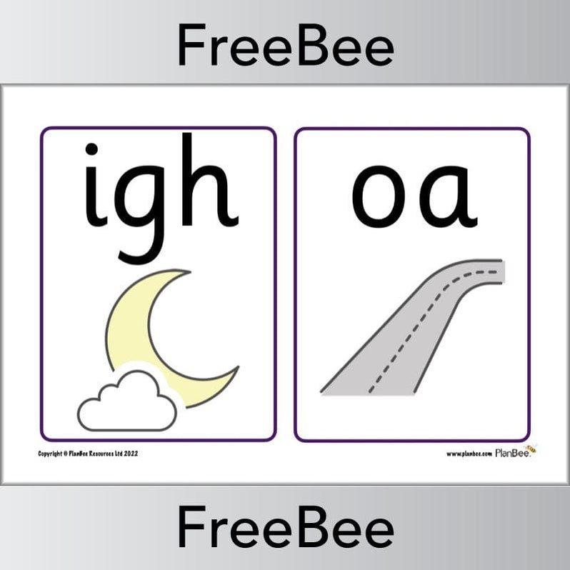 Free Printable Phonics Flashcards by PlanBee