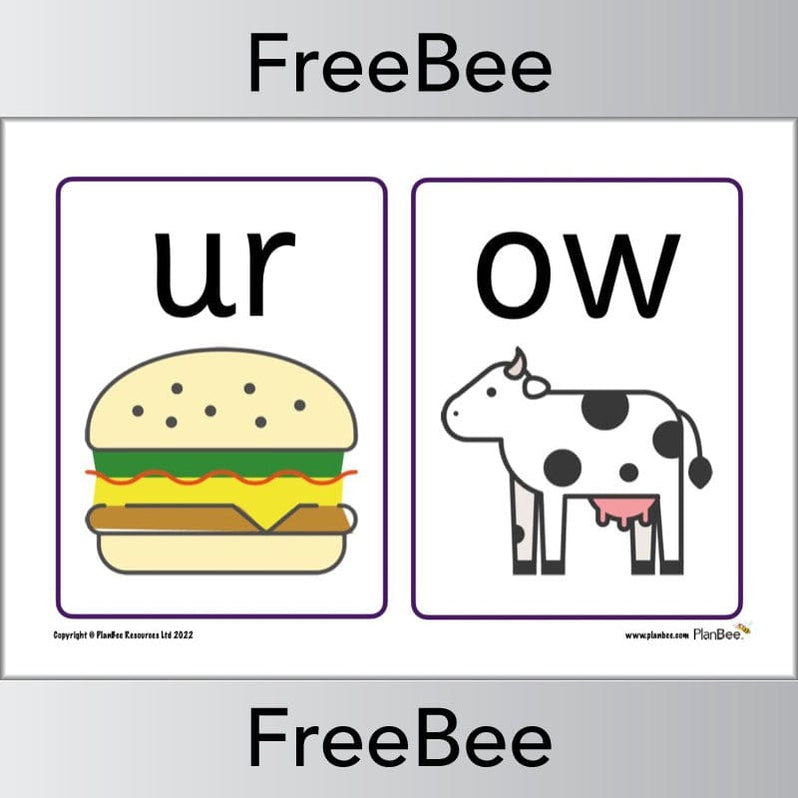Free Printable Phonics Flashcards by PlanBee