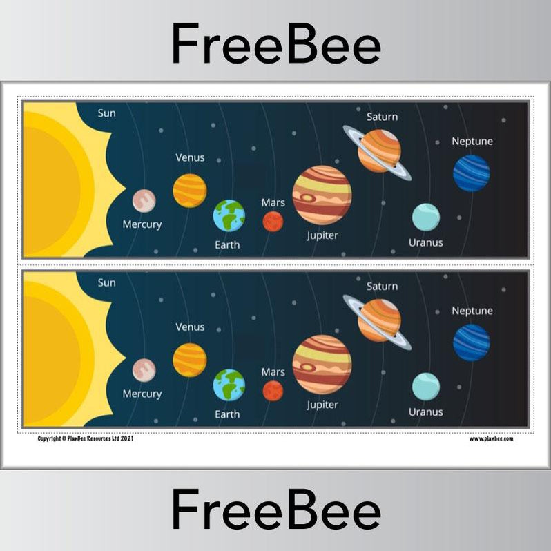 FREE Solar System Planets in Order Poster by PlanBee