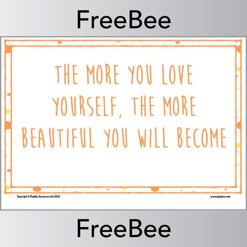FREE Positive Posters for Girls by PlanBee