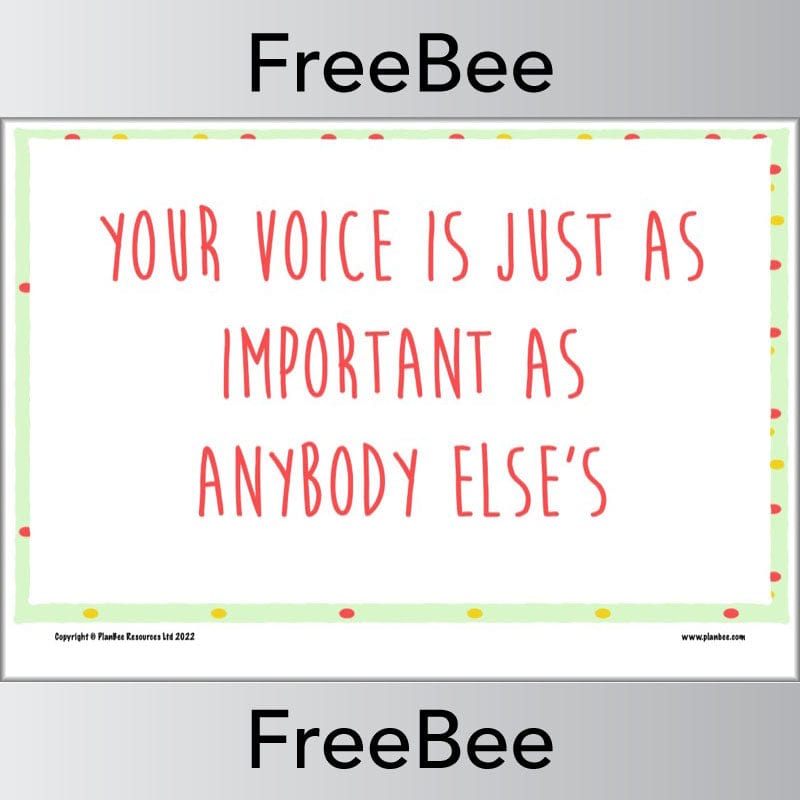 FREE Positive Posters for Girls by PlanBee