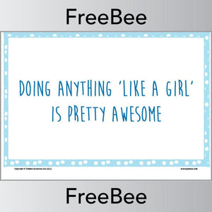 FREE Positive Posters for Girls by PlanBee