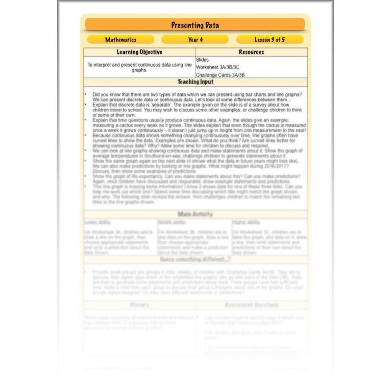Presenting Data Year 4 Statistics Lessons by PlanBee