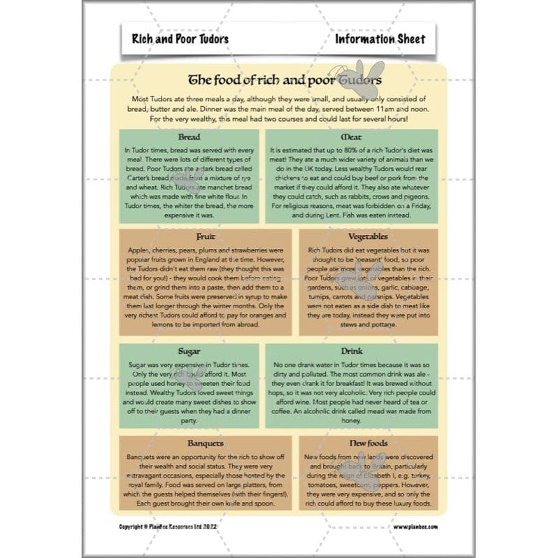 Rich and Poor Tudors | PlanBee Tudor History Lessons for KS2