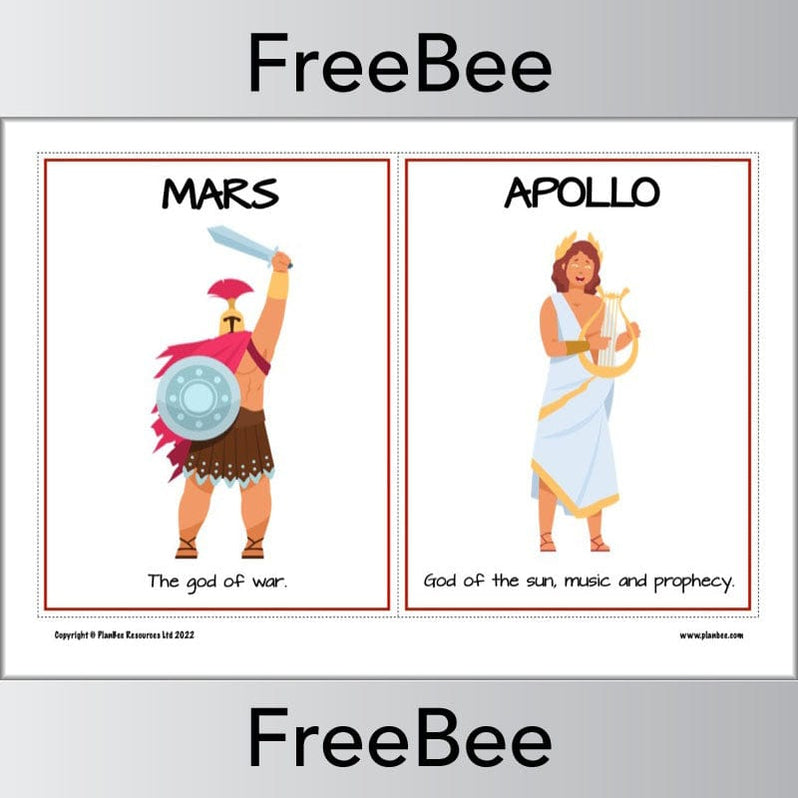 FREE Roman Gods and Goddesses Worksheet PDF by PlanBee