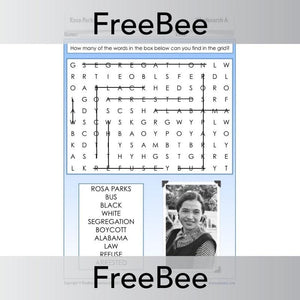 Rosa Parks Word Search Printable Puzzle by PlanBee
