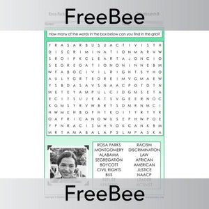Rosa Parks Word Search Printable Puzzle by PlanBee