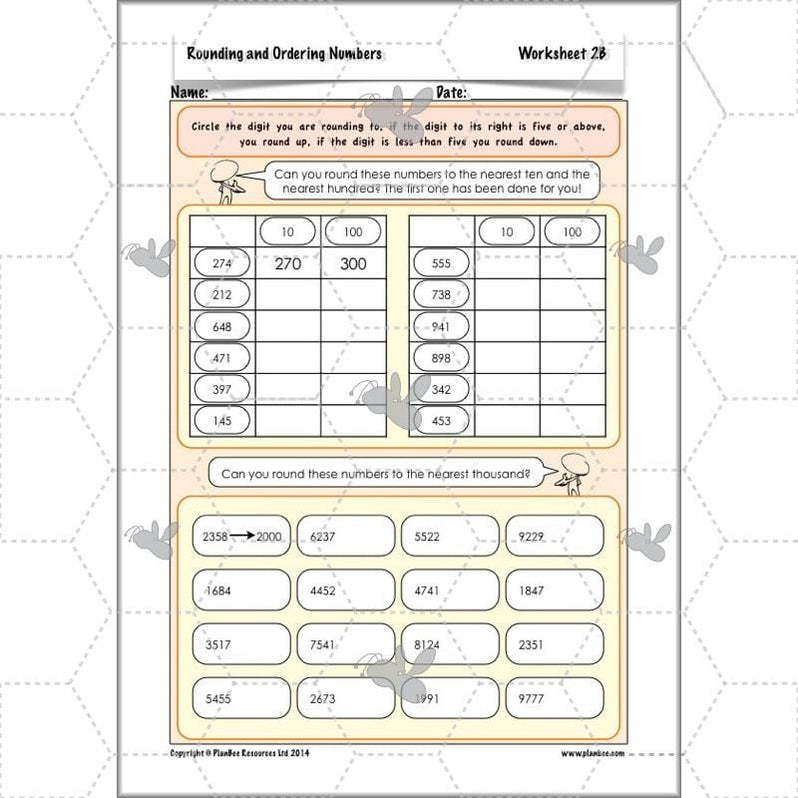 Rounding and Ordering Numbers Year 4 Place Value by PlanBee