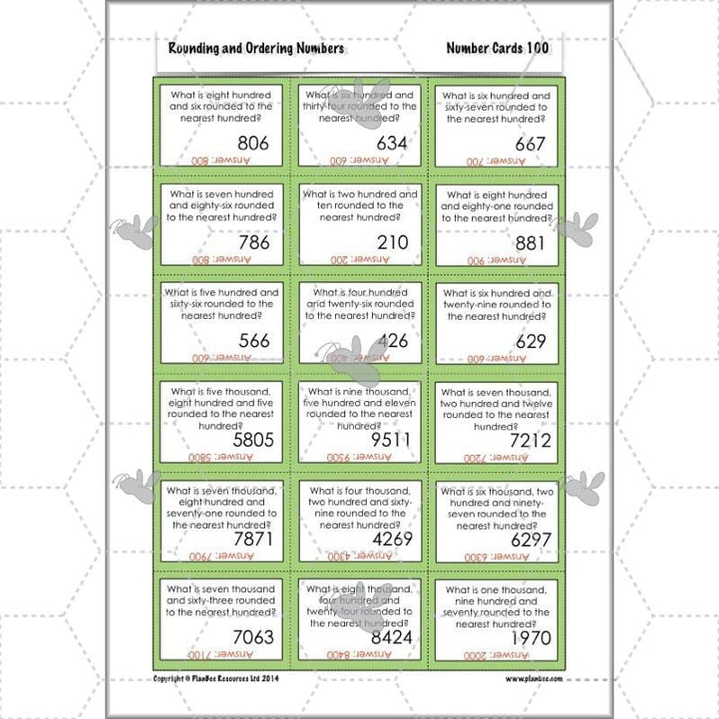Rounding and Ordering Numbers Year 4 Place Value by PlanBee