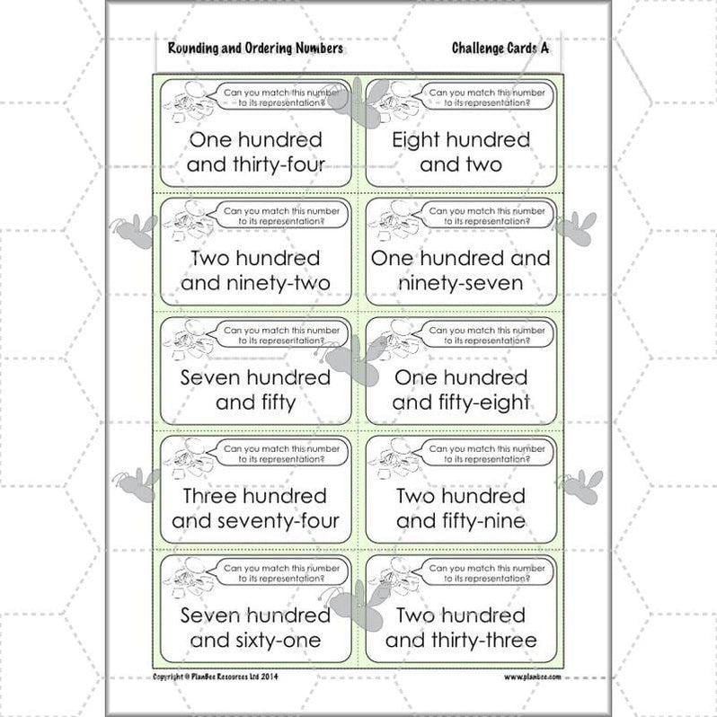 Rounding and Ordering Numbers Year 4 Place Value by PlanBee