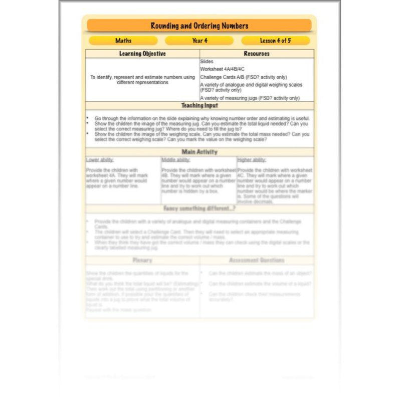 Rounding and Ordering Numbers Year 4 Place Value by PlanBee