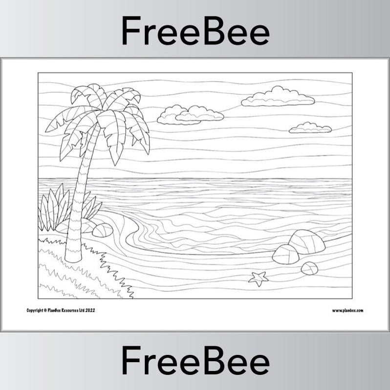 Seaside Colouring Pages Free PDF Sheets by PlanBee