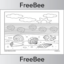 Seaside Colouring Pages Free PDF Sheets by PlanBee