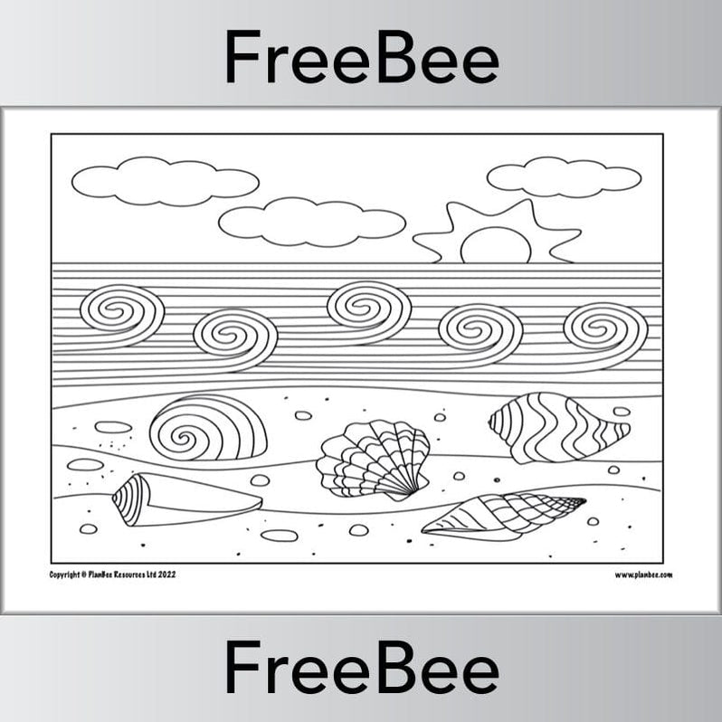 Seaside Colouring Pages Free PDF Sheets by PlanBee