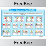 Free Secret Sentences KS1 Puzzle by PlanBee