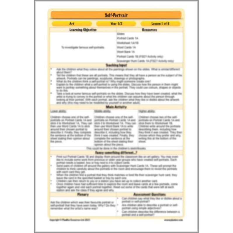 Self-Portraits KS1 Art Lessons - PlanBee