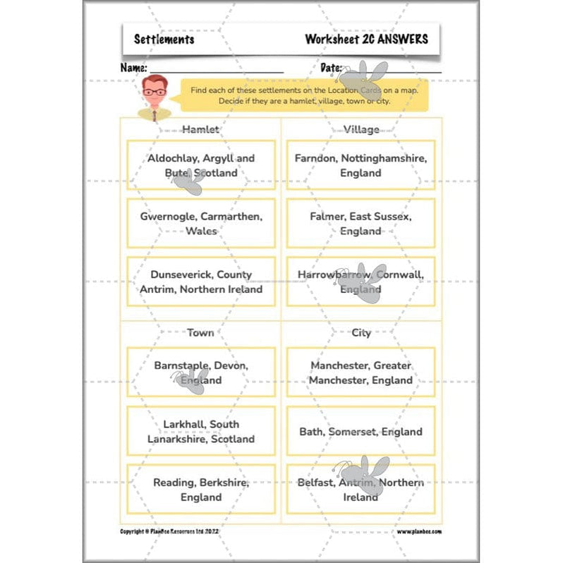Settlements KS2 Geography Lessons for Year 3/4 by PlanBee