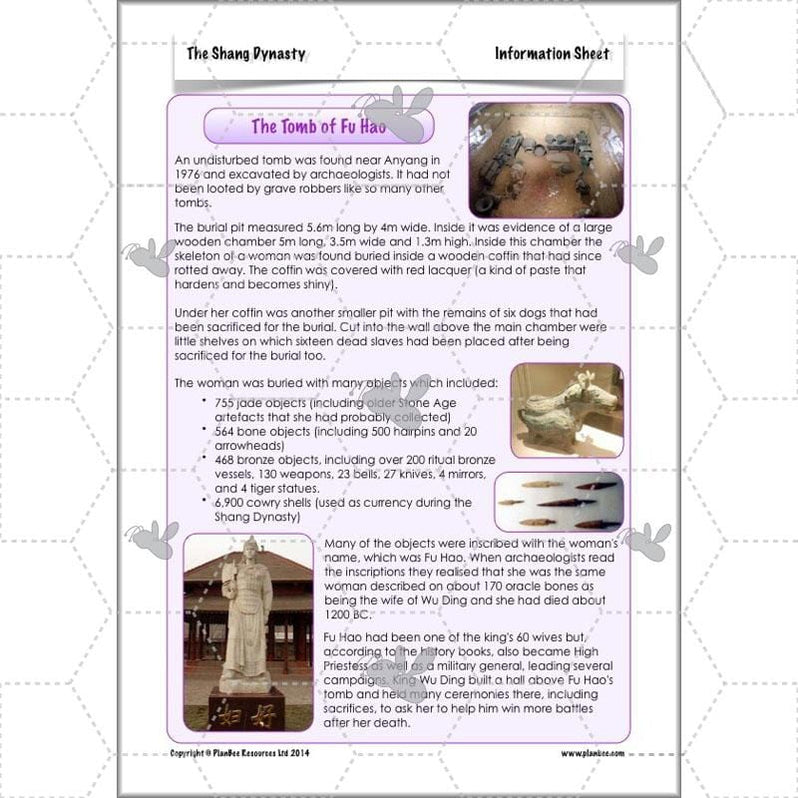 Shang Dynasty KS2 Lesson Pack for Year 5 & 6 by PlanBee